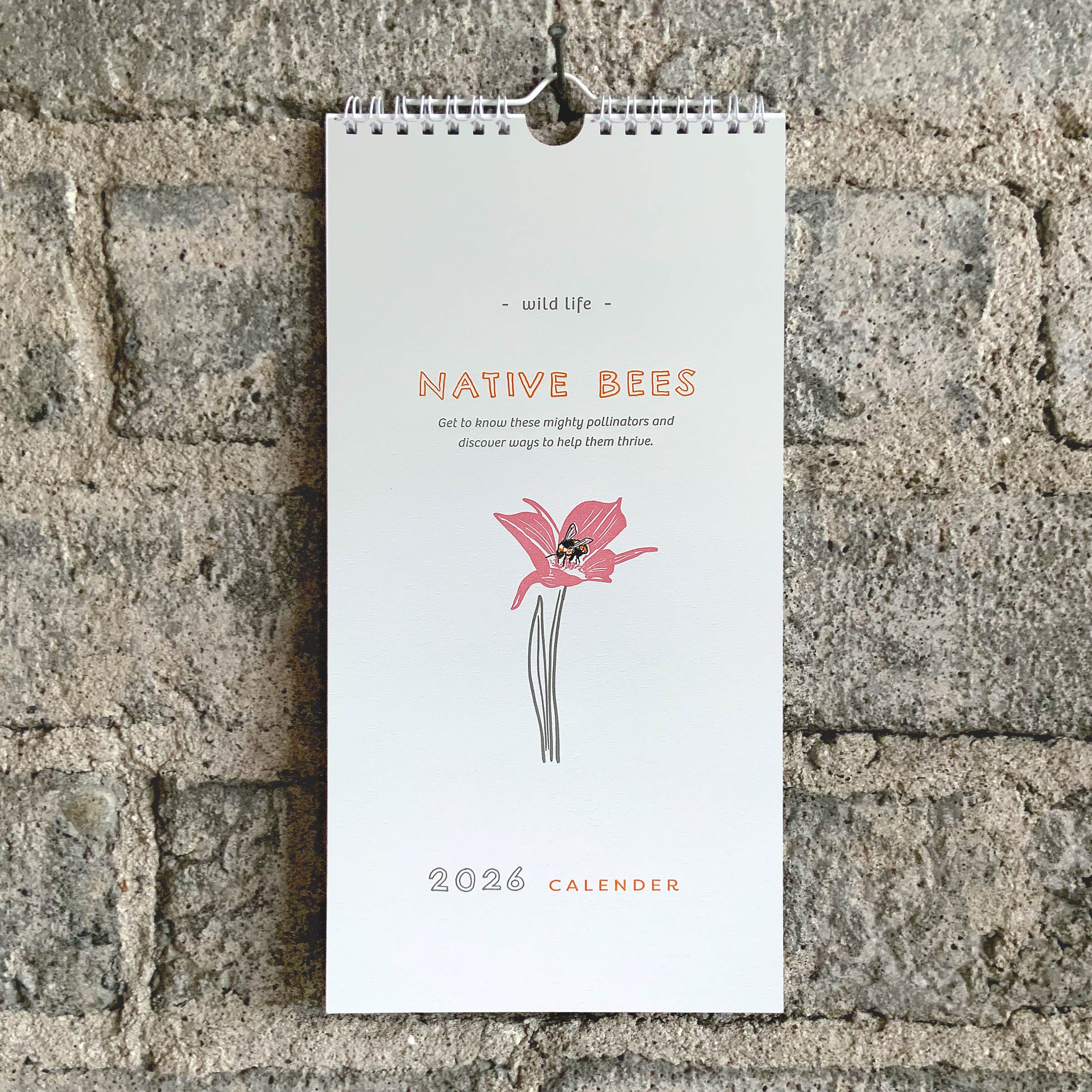 2026 Native Bees Letterpress Calendar – True North Letterpress